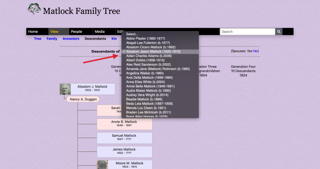 Lineage - Matlock Family Reunion